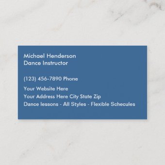 Dance Instructor Business Cards | Zazzle