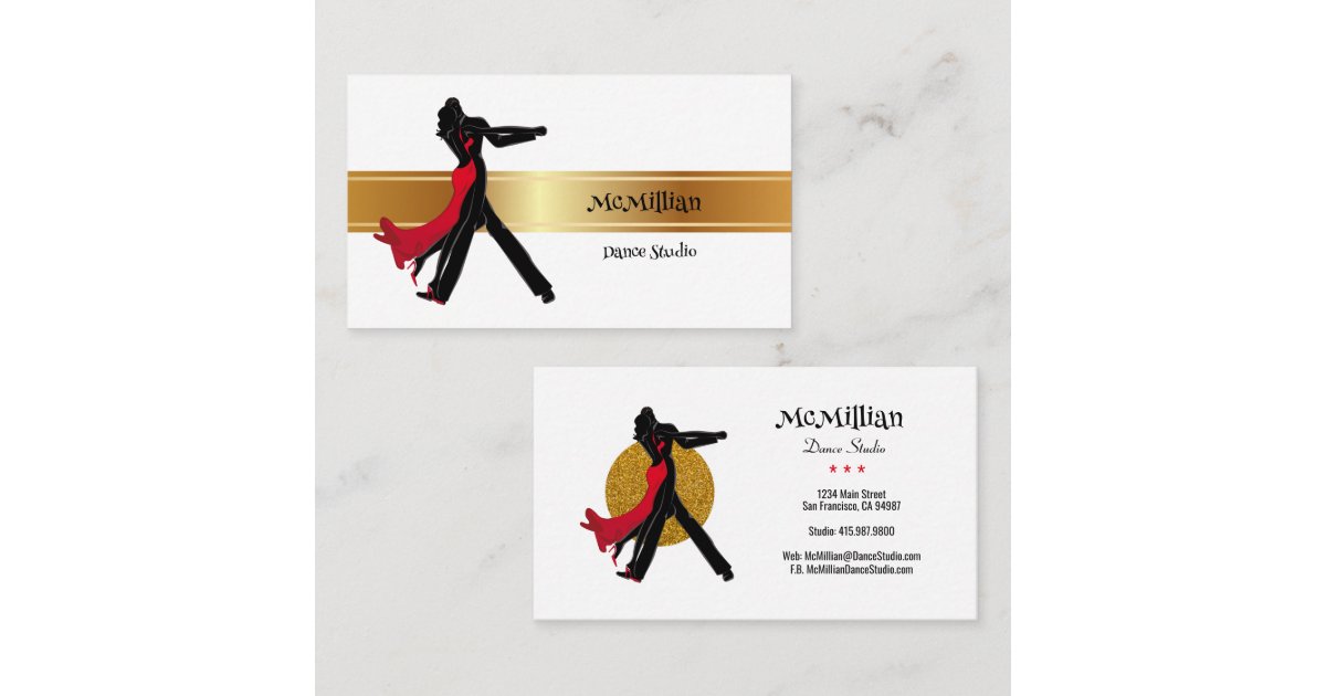 Dance Instructor Dance Studio Business Cards | Zazzle