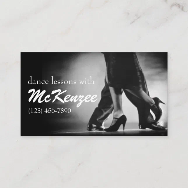 Dance, Instructor, Studio Lessons Business Card | Zazzle