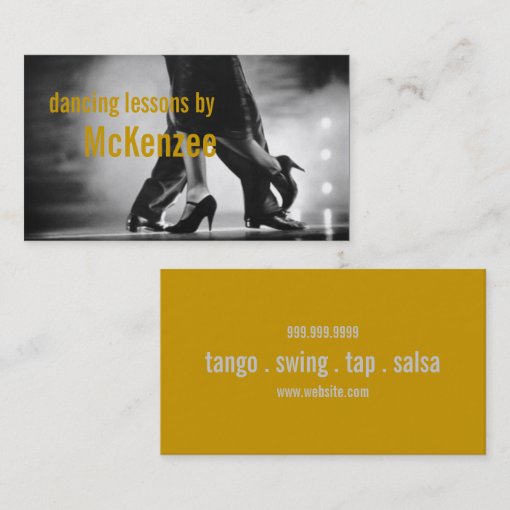 Dance, Instructor, Studio Lessons Business Card | Zazzle