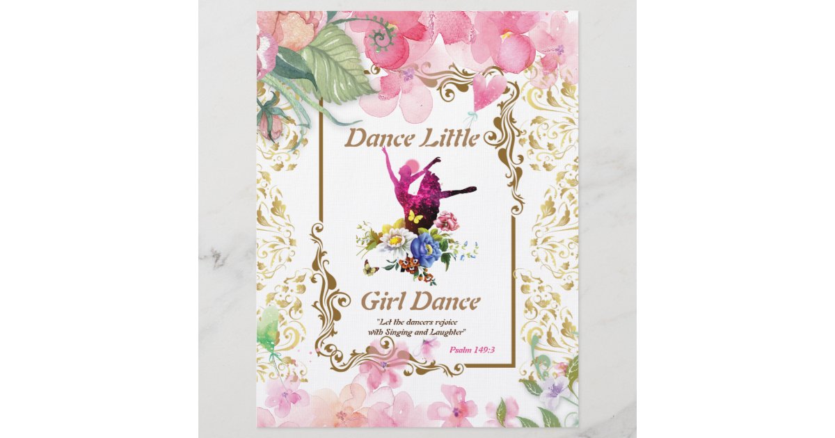Dance Little Girl Dance Poem Watercolor Paper | Zazzle