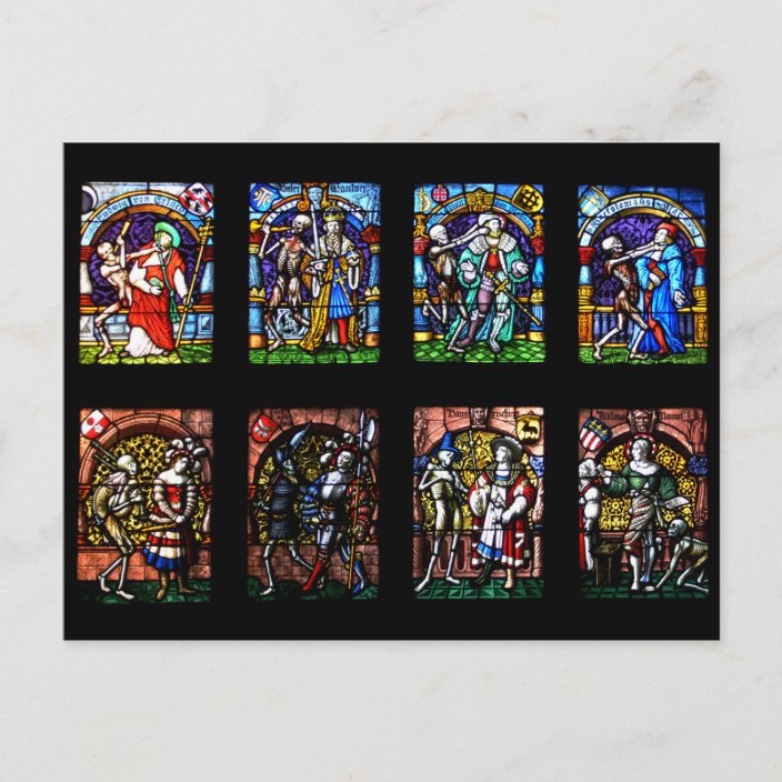 Dance of Death Stained Glass Postcard | Zazzle.com