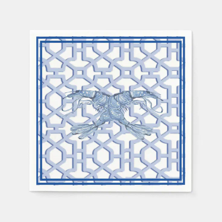 Dance of the Blue Shrimp Paper Plate Napkins | Zazzle