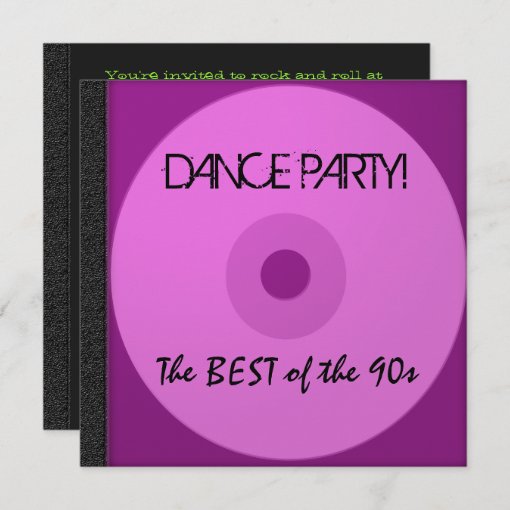 Dance Party CD Invite | Zazzle