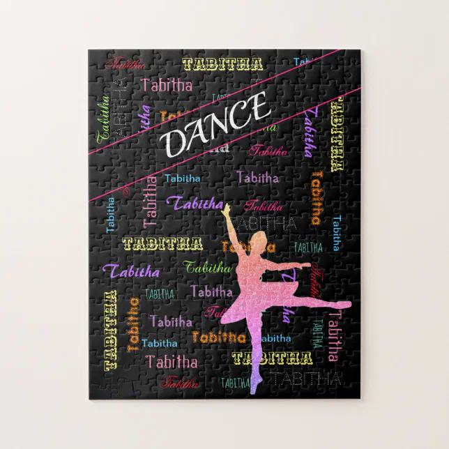 Dance Puzzle with Personalized Name All Over | Zazzle