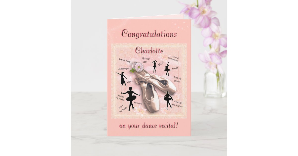Dance Recital Card with customizable text | Zazzle