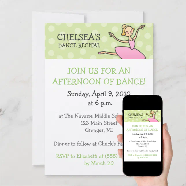 Dance Recital Invitations | Zazzle