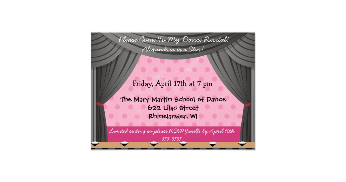 Sample Recital Invitations