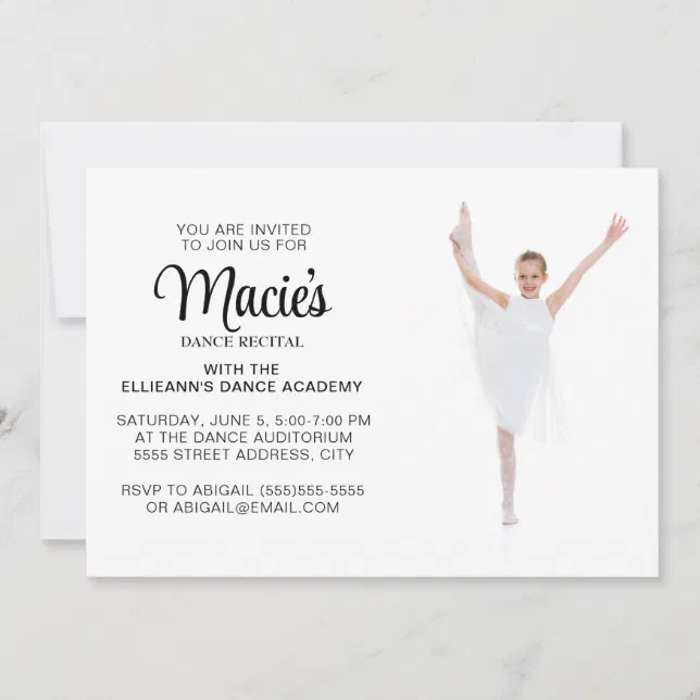 Dance Recital Photo Invitation | Zazzle