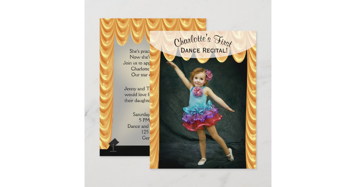 Dance Recital Photo Template Invitation | Zazzle