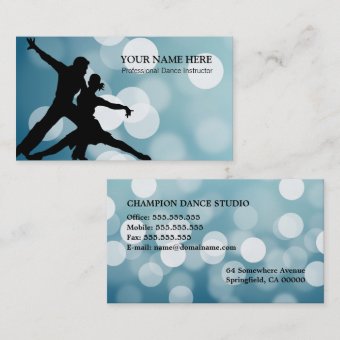 Dance Sport Instructor Business Card Template | Zazzle