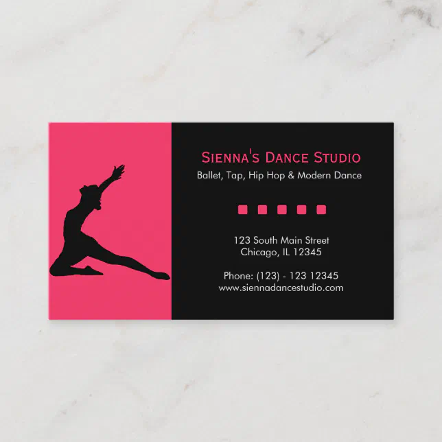 Dance Studio Business Card | Zazzle