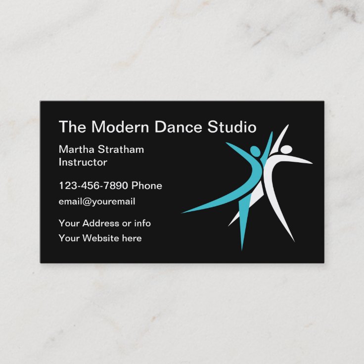 Dance Studio Lessons Instructor Business Card | Zazzle