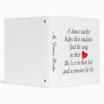 Dance Teacher Binder | Zazzle