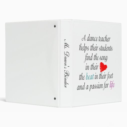 Dance Teacher Binder | Zazzle