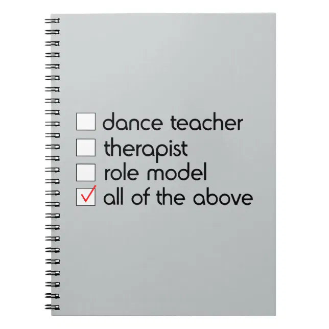 Dance Teacher Checklist Notebook | Zazzle