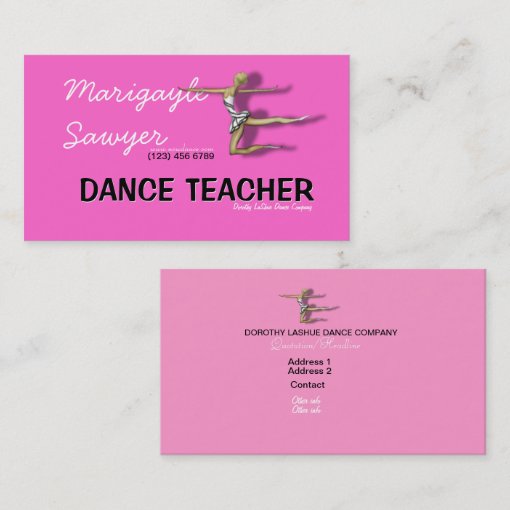 Dance Teacher Choreographer Dancer Business Card | Zazzle