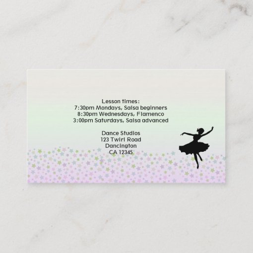 Dance Teacher / Dancing Instructor Business cards | Zazzle