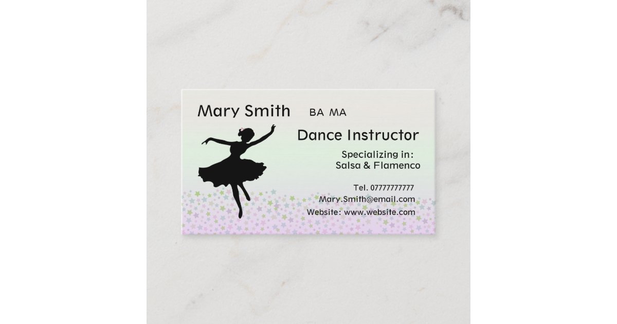 Dance Teacher / Dancing Instructor Business cards | Zazzle