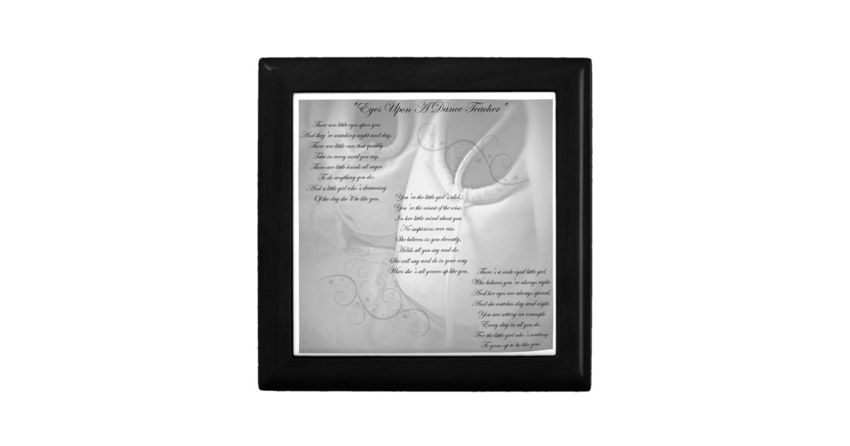 Dance Teacher Poem Keepsake Box | Zazzle