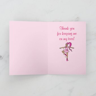 Dance Teacher Thank You Customizable Card | Zazzle
