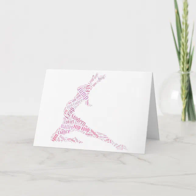 Dance Word Cloud Pink Card | Zazzle