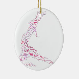 Dance Word Cloud Pink Ceramic Ornament | Zazzle