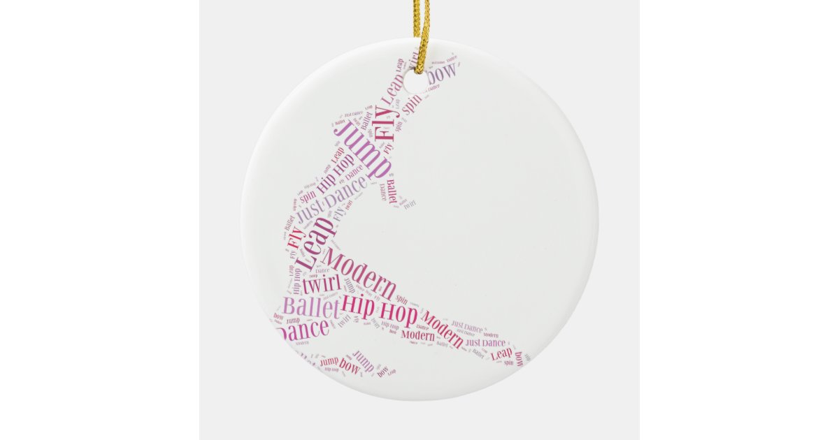 Dance Word Cloud Pink Ceramic Ornament | Zazzle
