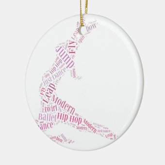 Dance Word Cloud Pink Ceramic Ornament | Zazzle