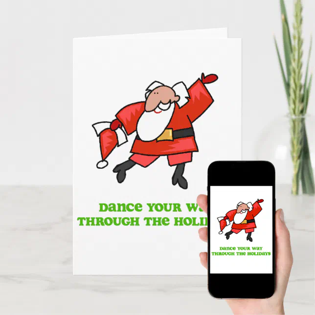 DanceChick Santa Dance Holiday Card | Zazzle