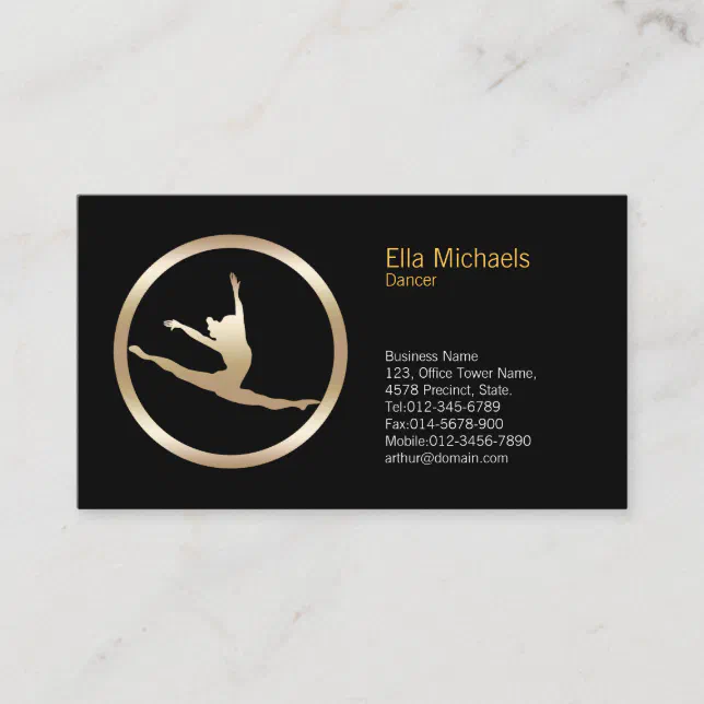 Dancer Leap Icon Choreographer Business Card | Zazzle