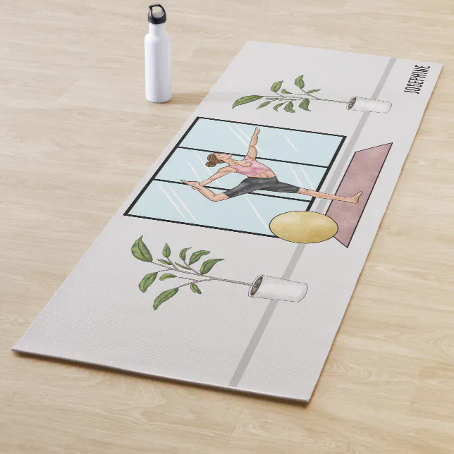 Dancer Pose Yoga Natarajasana With Custom Name Yoga Mat | Zazzle