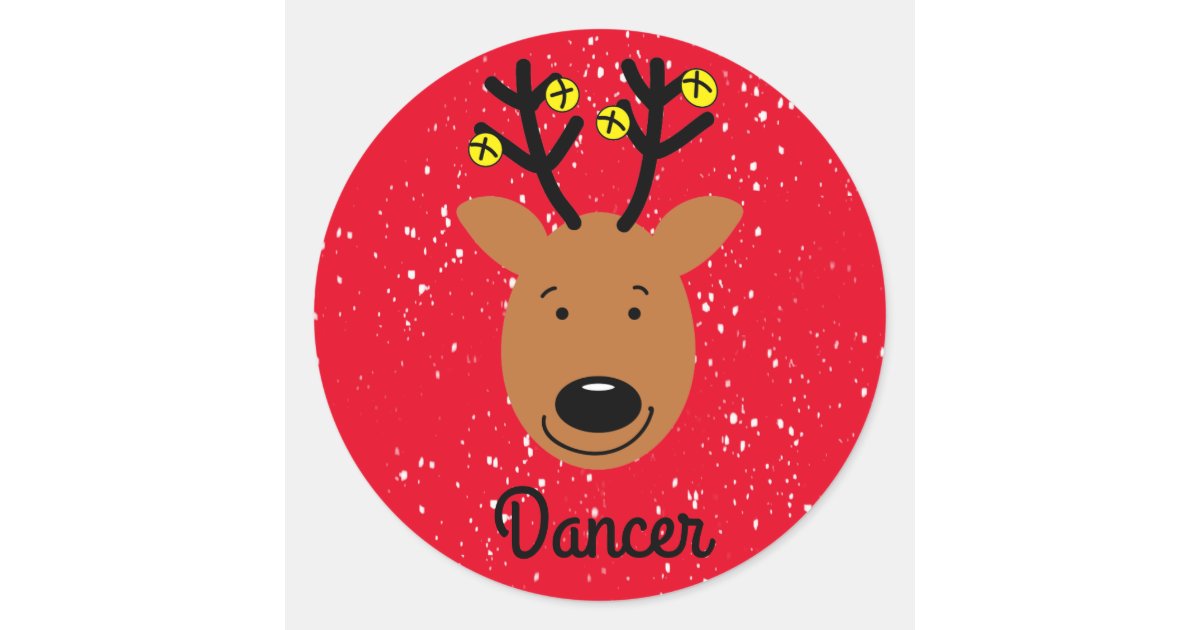Dancer Reindeer Classic Round Sticker | Zazzle