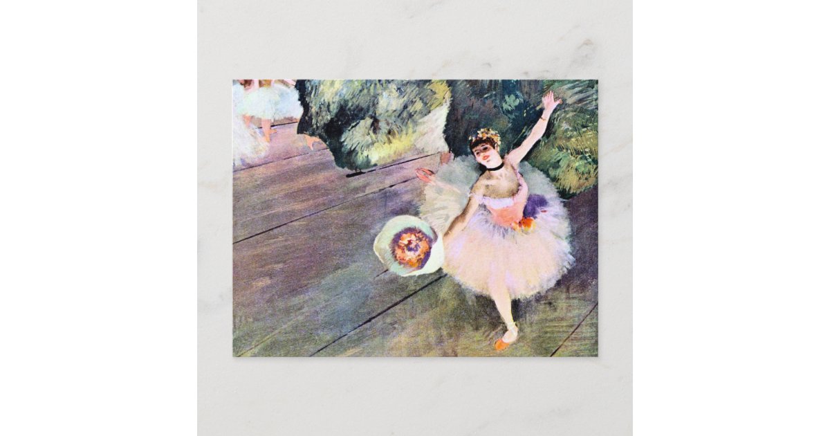 Dancer with a Bouquet of Flowers by Edgar Degas Postcard | Zazzle
