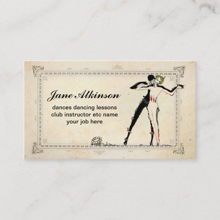 dancers dancing couple business card | Zazzle