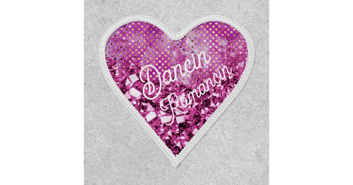Dancin' Romancin' Pink Heart Patch | Zazzle