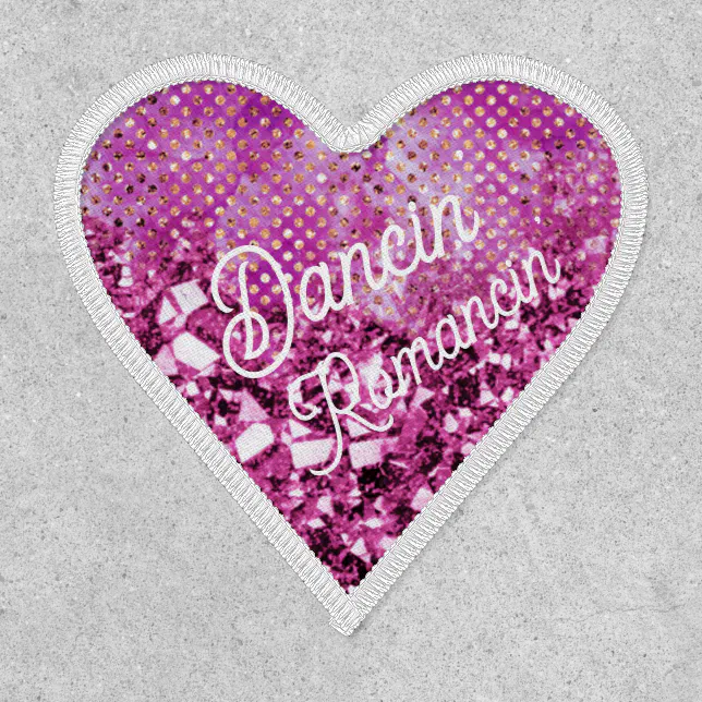 Dancin' Romancin' Pink Heart Patch | Zazzle