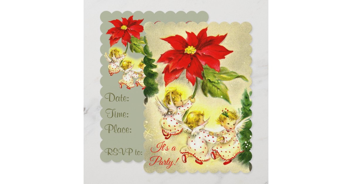 Dancing Angels Christmas Party Invitation | Zazzle