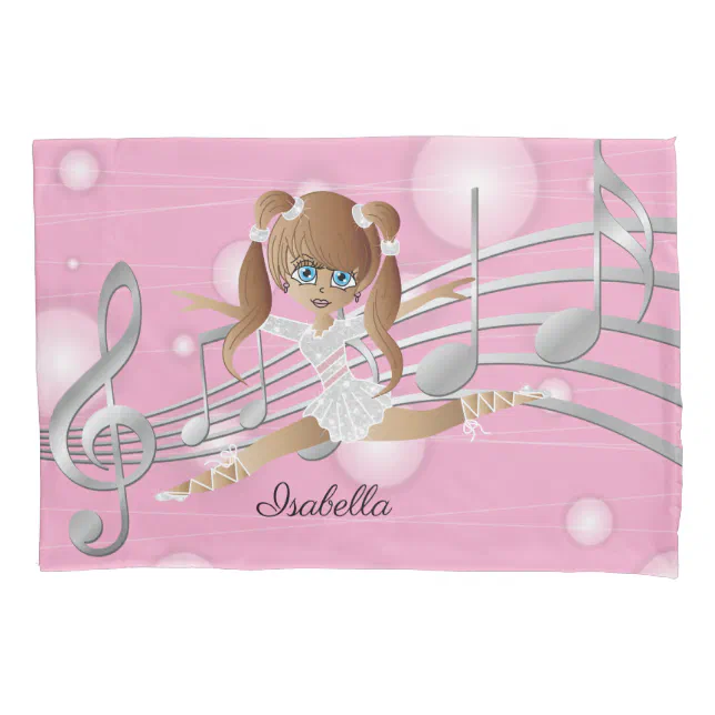 Dancing Ballerina Girl - Brunette Pillow Case | Zazzle