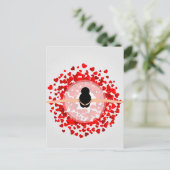 dancing ballerina wearing red heart dress postcard | Zazzle