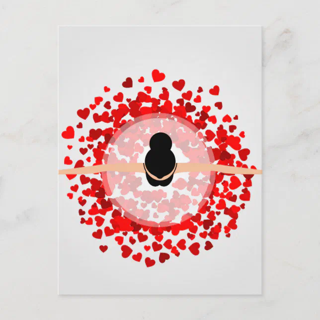 dancing ballerina wearing red heart dress postcard | Zazzle