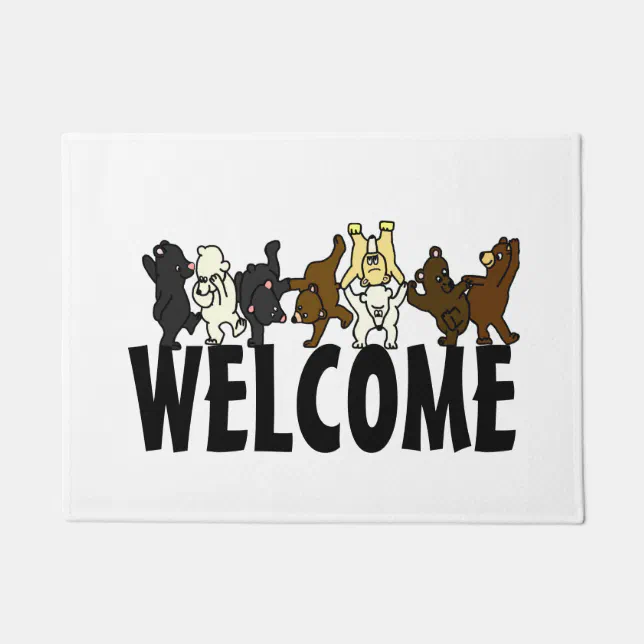 Dancing Bear Welcome Doormat | Zazzle