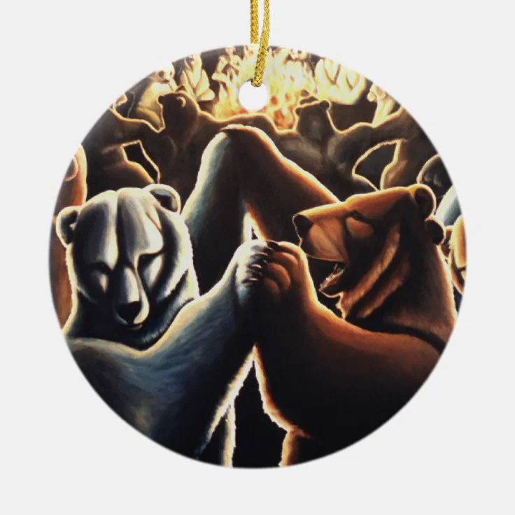 Dancing Bears Ornament Party Animal Keepsake Bear | Zazzle