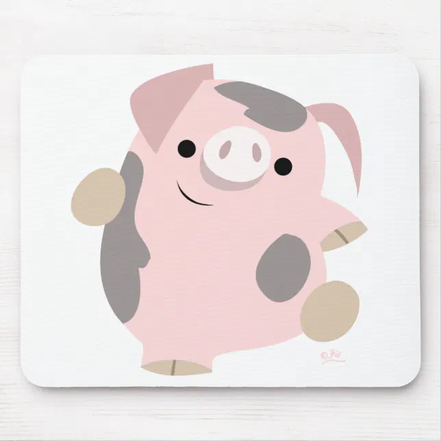 Dancing Cartoon Pig mousepad | Zazzle