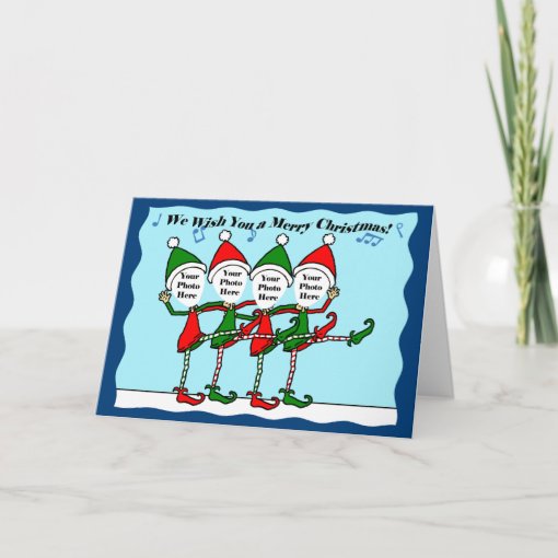 Dancing Christmas Elves Holiday Card | Zazzle