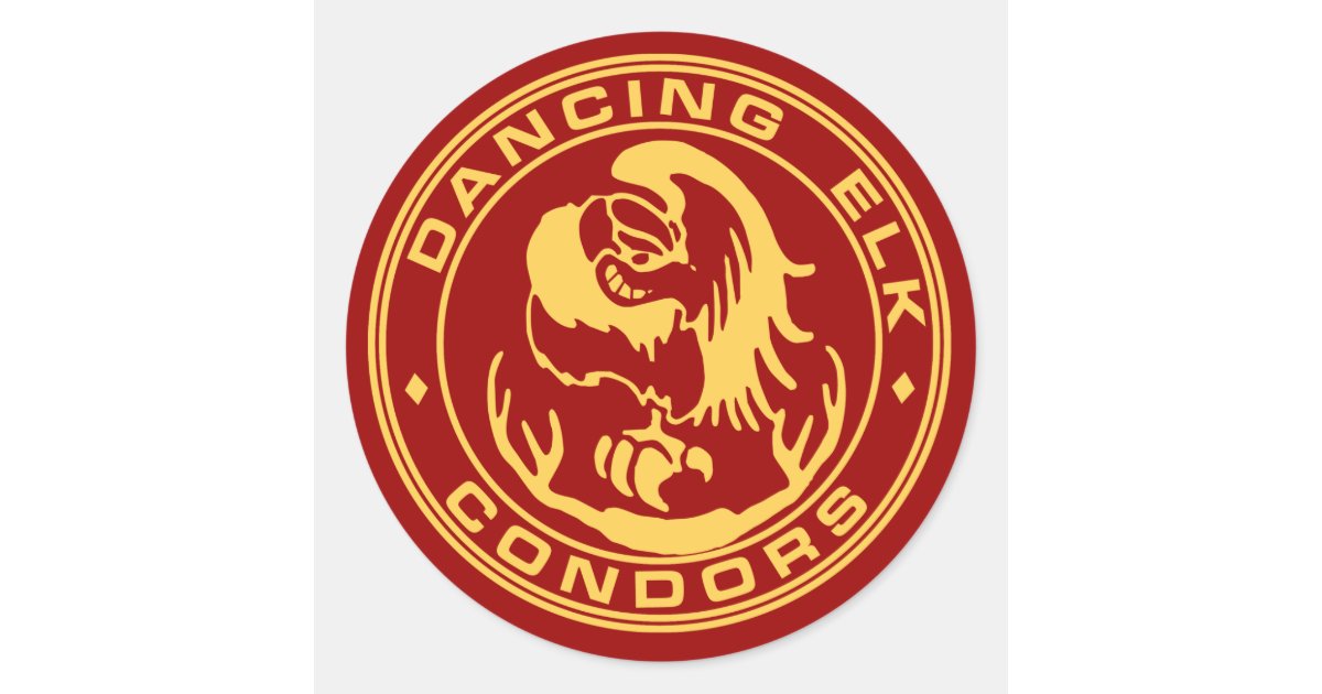 dancing elk condors classic round sticker | Zazzle