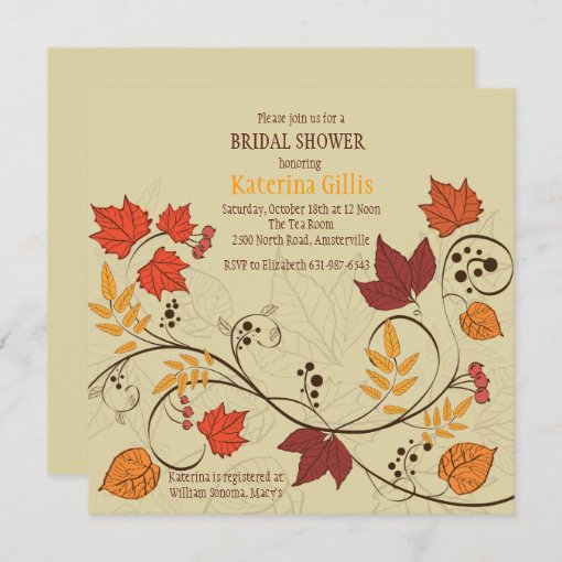 Dancing Fall Leaves Invitation | Zazzle