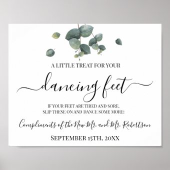 Dancing Feet Flip Flops Wedding Reception Sign | Zazzle