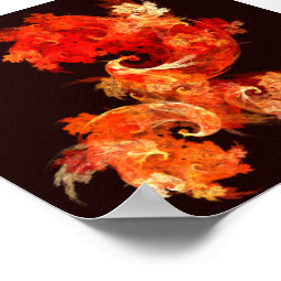 Dancing Firebirds Abstract Art Poster | Zazzle