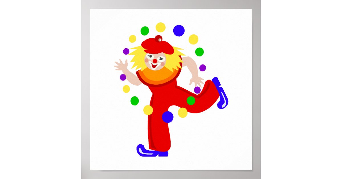 Dancing Juggler Clown Poster | Zazzle